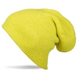 Strickm&uuml;tze styleBREAKER "Feinstrick Beanie doppelt gestrickt", Damen, gelb, Obermaterial: 100% Polyacryl PAN., Modisch, M&uuml;tzen Strickm&uuml;tze