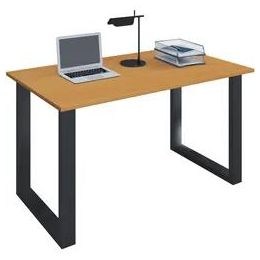 Schreibtisch Vcm "Schreibtisch B&uuml;rotisch Computertisch 110x80 Lona U", braun (schwarz, buche), B:110cm T:80cm, Tische, Schreibtisch
