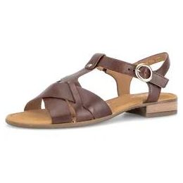 Riemchensandale Gabor "Rhodos", Damen, Gr. 42, dunkelbraun, Kalbsleder, Schuhe Riemchensandale, Blockabsatz, Sandalette mit verstellbarem Riemchen, G-Weite