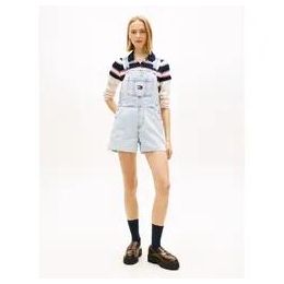 Tommy Hilfiger Kurzoverall TOMMY JEANS "MIA DUNGAREE SHORT EXT BJ6014", Damen, Gr. XS (34), N-Gr, denim light, Denim/Jeans, Obermaterial: 100% Baumwolle, unifarben, relaxed fit kurz, Overalls Kurzoverall, im l&auml;ssigen Latzhosen-Design