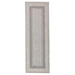 Teppich FLAIR RUGS "MODRA WASHABLE", grau, B:78cm H:9mm L:300cm, Oberfl&auml;che: 100% Polyester. R&uuml;ckseite: 38% Jute, 27% Baumwolle, 14% Polyester, 11% Synthetik, 10% sonstige Fasern, Teppiche, Teppich