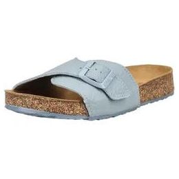 Pantolette Haflinger "Haflinger Pantoletten Leder", Herren, Gr. 38, blau, Leder, Schuhe Pantolette
