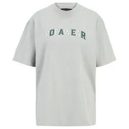 T-Shirt Rocawear "Rocawear Damen Rocawear School T-Shirt", Damen, Gr. M, grau, 100% Baumwolle, bedruckt, oversize, Rundhals, Shirts T-Shirt