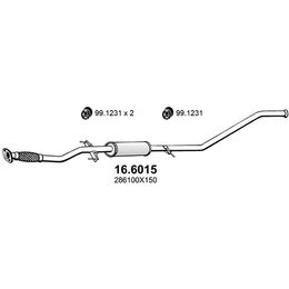 Asso Mittelschalld&auml;mpfer 166015 f&uuml;r HYUNDAI