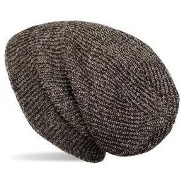 Strickm&uuml;tze styleBREAKER "Melierte Feinstrick Beanie M&uuml;tze mit Fleece", Damen, braun (dunkelbraun, beige), 100% Viskose CV., Modisch, M&uuml;tzen Strickm&uuml;tze