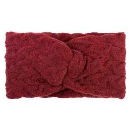 Stirnband styleBREAKER "Strick Stirnband mit Zopfmuster und Twist Knoten", Damen, rot (bordeaux, rot), Obermaterial: 100% Polyacryl PAN., Modisch, M&uuml;tzen Stirnband
