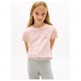 T-Shirt "2P CN TEE mit Stickerei und Rundhals im 2er-Pack", M&auml;dchen, Gr. 164/170, foggy pink, lt grau htr, Jersey, Obermaterial: 100% Baumwolle, Tommy Hilfiger UNDERWEAR, normal h&uuml;ftbedeckend, Rundhals, eingesetzt abgesteppt, Shirts T-Shirt, unifarben, casual, regular fit, Baumwolle, Rundhals