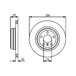 Bosch Bremsscheibe 0 986 479 439 hinten rechts links bel&uuml;ftet 336mm f&uuml;r BMW 34216855004 34216764655
