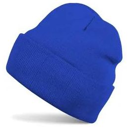 Strickm&uuml;tze styleBREAKER "Kinder Strickm&uuml;tze mit Krempe", Jungen, blau (royalblau), Obermaterial: 100% Polyacryl PAN., Modisch, M&uuml;tzen Strickm&uuml;tze