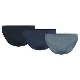 Slip Seidensticker "Slip 3er Pack", Herren, Gr. XL, bunt (schwarz, blau), Obermaterial: 95% Baumwolle CO. 5% Elasthan EL., Unterhosen Slip