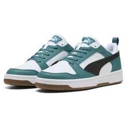 Sneaker Puma "Rebound V6 Low Sneakers Erwachsene", Damen, Gr. 42, emerald ice schwarz, wei&szlig; gr&uuml;n, Obermaterial: Textil, Synthetik. Futter: Textil. Innensohle: Textil. Laufsohle: Gummi, Schuhe Sneaker