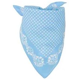 Bandana styleBREAKER "Baumwolle Dreieckstuch mit Bl&uuml;mchen Muster", Damen, blau (hellblau, wei&szlig;), Obermaterial: 100% Baumwolle CO., Modisch, Modet&uuml;cher