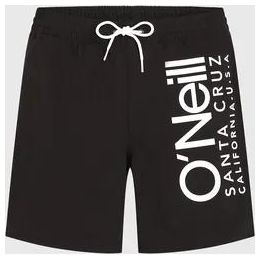 O`Neill Badeshorts O'NEILL "ORIGINAL CALI 16'' SWIMSHORTS", Herren, Gr. M (50), N-Gr, schwarz out, Obermaterial: 100% Polyester, Badehosen Badeshorts, mit seitlichen Eingrifftaschen und Ges&auml;&szlig;tasche, mit Stickerei am Bein