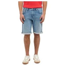 Slim-fit-Jeans Mustang "Herren Style Chicago Shorts Z", Damen, Gr. 32, 313 mittelblau, Denim/Jeans, 83% Baumwolle, 16% Polyester, 1% Elasthan, unifarben, slim fit, Jeans Slim-fit-Jeans
