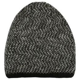 Strickm&uuml;tze styleBREAKER "Strick Beanie M&uuml;tze Dreieck Bunt mit Thermo-Fleece", Damen, schwarz (schwarz, grau), 75% Polyacryl PAN. 15% Polyamid PA. 10% Wolle WO., Modisch, M&uuml;tzen Strickm&uuml;tze