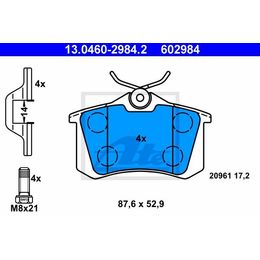 ATE Bremsensatz-Vorn und hinten SG00000DA5 Bremsensatz, Scheibenbremse vorne rechts links bel&uuml;ftet 256mm f&uuml;r SEAT VAG 1E0698451D 1HM698151A 1E0698451C