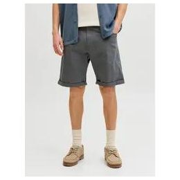 Jack & Jones Shorts JACK & JONES "JPSTRICK DYLAN ORIGINAL SHORTS", Herren, Gr. XS, N-Gr, castlerock, Web, Obermaterial: 98% Baumwolle, 2% Elasthan, unifarben, regular fit knielang, Hosen Shorts