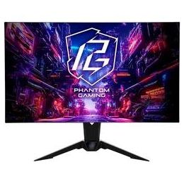Asrock Curved-Gaming-LED-Monitor "PGO32UFS", Energieeffizienz: G (A-G), schwarz, B:61cm H:36,7cm T:9,3cm, Monitore