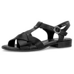 Riemchensandale Gabor "Rhodos", Damen, Gr. 43, schwarz, Nappaleder, Schuhe Riemchensandale, Blockabsatz, Sandalette mit verstellbarem Riemchen, G-Weite