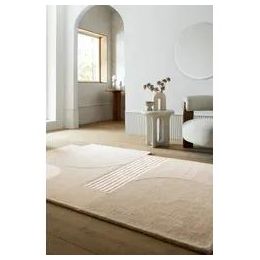 Teppich FLAIR RUGS "LOZENGE", nat&uuml;rlich, B:120cm H:10mm L:180cm, Wolle, Teppiche, Teppich, Kurzflor, Retro Muster