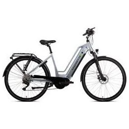 E-Bike SAXONETTE "Deluxe Sport TRAPEZ" Gr. 45, silber matt, schwarz, Elektrofahrr&auml;der, 45cm, 28 Zoll (71,12cm), (mit integr. Akku), Elektrofahrrad f&uuml;r Alltag und Einkauf
