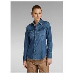 G-Star Raw Langarmshirt G-STAR "Slim Western Hemd", Damen, Gr. S, faded noosa blau, Obermaterial: 100% Baumwolle, Shirts Langarmshirt