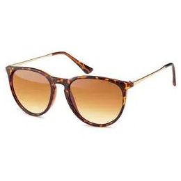 Sonnenbrille styleBREAKER "Sonnenbrille mit ovalen Gl&auml;sern", Damen, braun (gestell braun demi, glas braun verlauf), Modisch, Sonnenbrillen Sonnenbrille