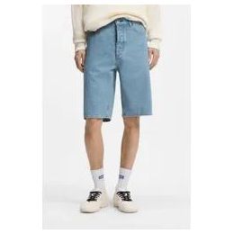 HUGO BOSS Jeansshorts HUGO BLUE "Skate", Herren, Gr. 32, N-Gr, light, pastel blau455, Denim/Jeans, Obermaterial: 100% Baumwolle, unifarben, straight fit knielang, Jeans Jeansshorts, Straight Fit