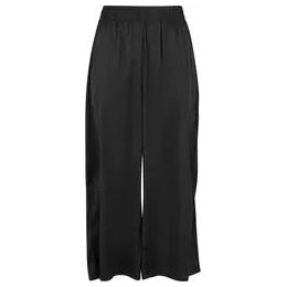 Stoffhose Urban Classics "Urban Classics Ladies Satin Wide Leg Culotte", Damen, Gr. XXL, US-Gr&ouml;&szlig;en, schwarz, 96% Polyester, 4% Elasthan, unifarben, loose fit, Hosen Stoffhose
