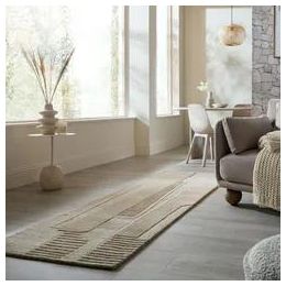 Teppich FLAIR RUGS "LIRA WOOL", nat&uuml;rlich, B:80cm H:6mm L:300cm, Oberfl&auml;che: 100% Wolle. R&uuml;ckseite: 58% Wolle, 42% Synthetik, Teppiche, Teppich