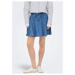 Hosenrock Only "ONLBEA ELAS STRING CUT SKORT DNM", Damen, Gr. M, medium blau denim, Denim/Jeans, Obermaterial: 65% Baumwolle, 35% Lyocell, unifarben, kurz, R&ouml;cke, Baumwollmischung
