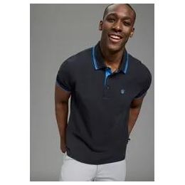 Poloshirt DELMAO "Neue Kollektion", Herren, Gr. 4XL (68/70), dunkelblau, Piqu&eacute;, Obermaterial: 100% Baumwolle, kontrastfarbene Details, normal, angesetztes B&uuml;ndchen, Shirts, normale Passform, Kurzarm, mit Stickerei