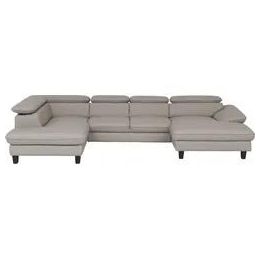 Wohnlandschaft Home Affaire "Pilot U-Form", mud, B:331cm T:108cm, Sofas, Wohnlandschaft, mit Kopfteilverstellung, wahlweise mit Bettfunktion & Bettkasten