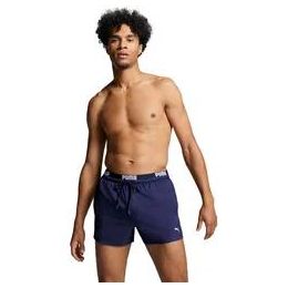 Badeshorts Puma "Puma SWIM MEN LOGO SHORT SHORTS 1P", Herren, Gr. M, N-Gr, navy, Web, Obermaterial: 100% Polyester, unifarben, Badehosen Badeshorts, Seitentaschen, Ges&auml;&szlig;tasche mit Rei&szlig;verschluss, Kordelzug