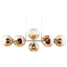 NOWA H&auml;ngeleuchte "PILAR", nickelfarben matt, 8, H: 150cm, 1 Stk., Leuchten, H&auml;ngeleuchte Metall Nickel matt, Glas amber, h&ouml;henverstellbar, E27 40W, H&auml;ngeleuchte