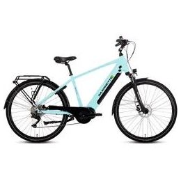 E-Bike SAXONETTE "ADVANCED SPORT" Gr. 48, blau glossy, schwarz, Elektrofahrr&auml;der, 48cm, 28 Zoll (71,12cm), (mit integr. Akku), Elektrofahrrad f&uuml;r Alltag und Einkauf