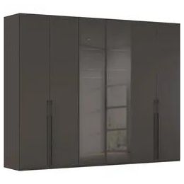 Dreht&uuml;renschrank Rauch "Schrank Garderobe SKAT SHINE Breiten 151/201/251/301cm, H&ouml;he 223/235cm", graphit, B:301cm H:235cm T:63cm, Glas, Holzwerkstoff, Schr&auml;nke, Dreht&uuml;renschrank, edle Schrankfront mittig hochwertige Glasrahment&uuml;ren MADE IN GERMANY