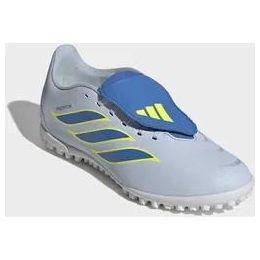 Fu&szlig;ballschuh Adidas PERFORMANCE "PREDATOR CLUB FOLD-OVER TONGUE TURF KIDS", M&auml;dchen, Gr. 34, crystal sky, ray blau, team solar gelb 2, Synthetik, Schuhe Fu&szlig;ballschuh, f&uuml;r Kunstrasen, Hart- und Aschenpl&auml;tze, f&uuml;r Kinder & Jugendliche