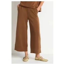 Culotte RICHROYAL, Damen, Gr. M, N-Gr, coconut bark, Jersey, Obermaterial: 52% Modal, 42% Polyester, 6% Elasthan, unifarben, regular fit lang, Hosen Culotte, Regular fit mit Bundfalten