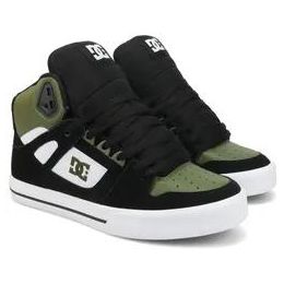 Sneaker DC Shoes "Pure High-Top", Herren, Gr. 10 (43), schwarz, olive, wei&szlig;, Obermaterial:Obermaterial: Leder / Futter: Textil / Au&szlig;ensohle: Gummi;, Schuhe Sneaker