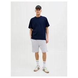 Jack & Jones Shorts JACK & JONES "JPSTGORDON BRADLEY SWEAT SHORTS MP 2PK", Herren, Gr. XS, N-Gr, light grau melange pack:with navy blazer, Web, Obermaterial: 65% Polyester, 35% Baumwolle, meliert, regular fit, Hosen Shorts