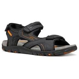 Sandale Geox, Herren, Gr. 41, dunkelblau, schwarz, Synthetik, Mesh, kontrastfarbene Details, Basic, Schuhe Sandale, Sommerschuh, Klettschuh, Outdoorsandale im Trekking-Look