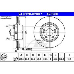 ATE Bremsensatz-Vorn und hinten SG00000DAP Bremsensatz, Scheibenbremse vorne rechts links bel&uuml;ftet 300mm f&uuml;r HYUNDAI KIA 58101-2SA50 58101-D7A50 58101