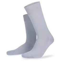 Socken Kunert "Socke Gary", Damen, Gr. 43-46, grau (light, blau 8040), Obermaterial: 70% Schurwolle WV. 20% Baumwolle CO. 8% Polyamid PA. 2% Elasthan EL., Socken Socken