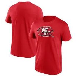 T-Shirt FANATICS "Fanatics T-Shirt San Francisco 49ers Worn Graphic", Damen, Gr. M, rot, 100% Baumwolle, Shirts T-Shirt
