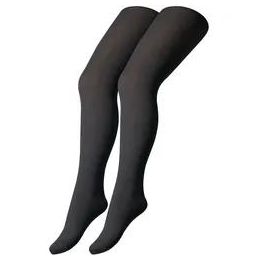 Strumpfhose Camano "2er Pack", M&auml;dchen, Gr. 134/146, grau (dunkelgrau mix), 95% Polyester, 5% Elasthan, Strumpfhosen Strumpfhose