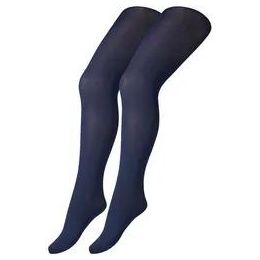 Strumpfhose Camano "2er Pack", M&auml;dchen, Gr. 134/146, blau, 95% Polyester, 5% Elasthan, Strumpfhosen Strumpfhose