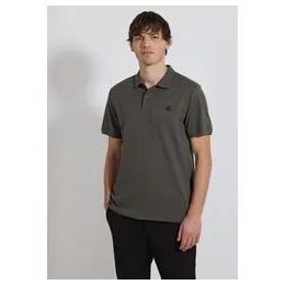 Poloshirt Street One MEN, Damen, Gr. XL (44), oil grau, Web, 95% Baumwolle, 5% Elasthan, unifarben, comfort fit normal, hoch geschlossener Ausschnitt, normaler Saum, Shirts, aus Baumwolle mit Stretchante