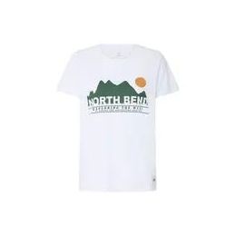 Rundhalsshirt North Bend "Rundhalsshirt NBCash", Damen, Gr. 44, wei&szlig;, Obermaterial: 60% Baumwolle CO. 40% Polyester PES., Shirts Rundhalsshirt