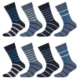 Socken Camano "Socken 8er Pack", Damen, Gr. 27/30, blau, 78% Baumwolle 20% Polyamid 2% Elasthan, uni, Socken Socken